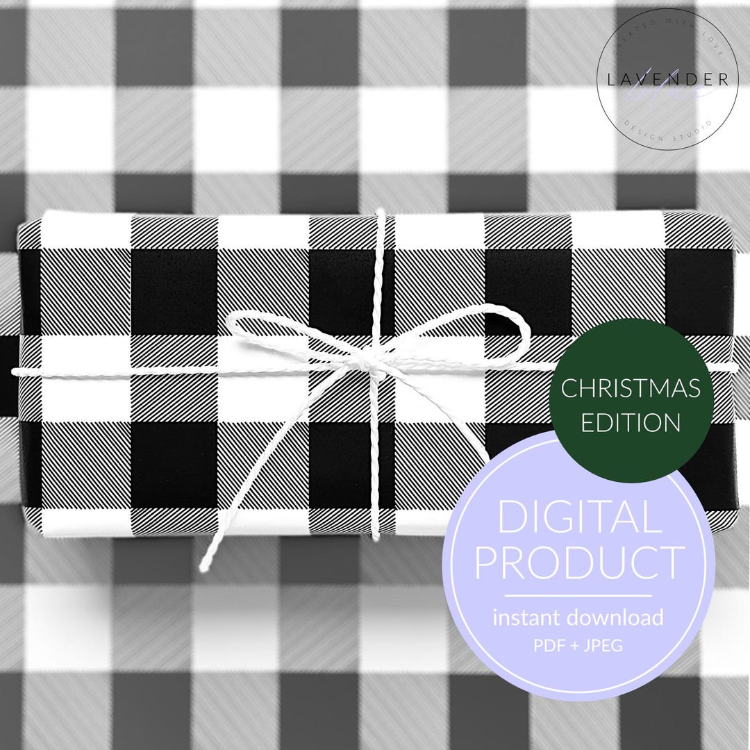 Checkerboard Printable Paper: Black & White Gift Wrap (PDF/JPEG) - Etsy