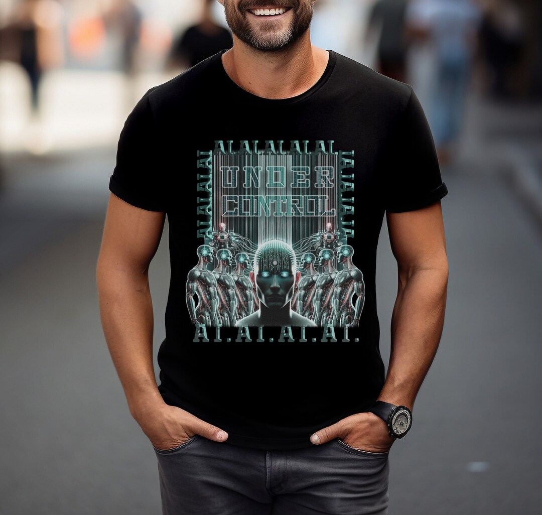 Futuristic Cyber Mind T-shirt, Sci-fi Neural Network Tee, AI Under ...