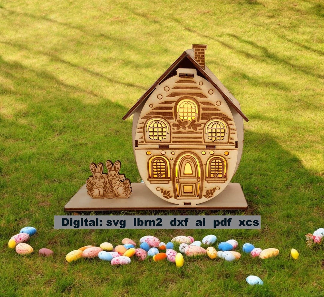 Easter House Illuminated, Svg File for Laser Cutter, DIY Decorative ...