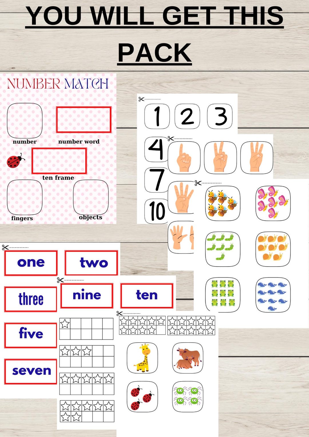 Montessori Counting Activity for Toddlers Number Match Practice 1 to 10 ...
