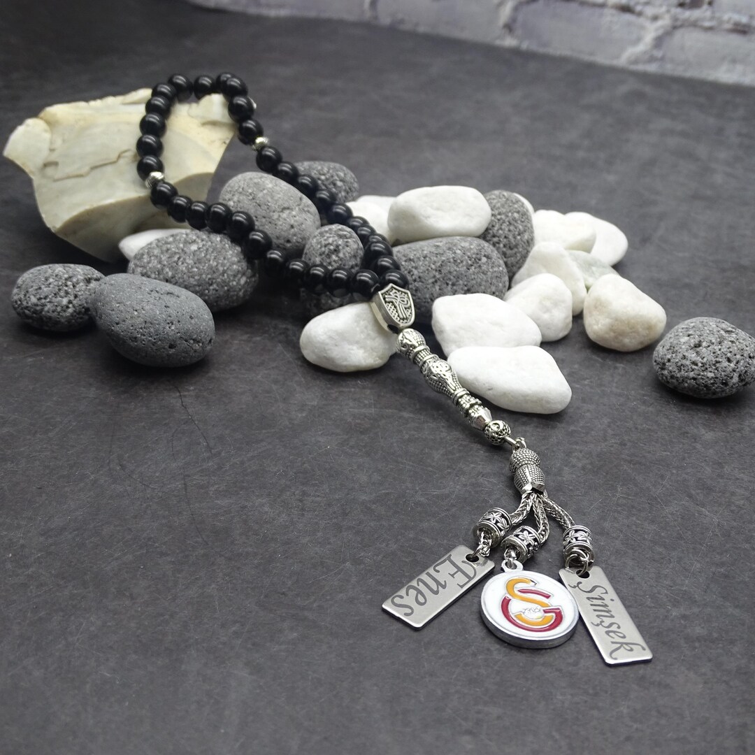 GALATASARAY Natural Stone Tesbih With Engraved Name of Your Choice - Etsy