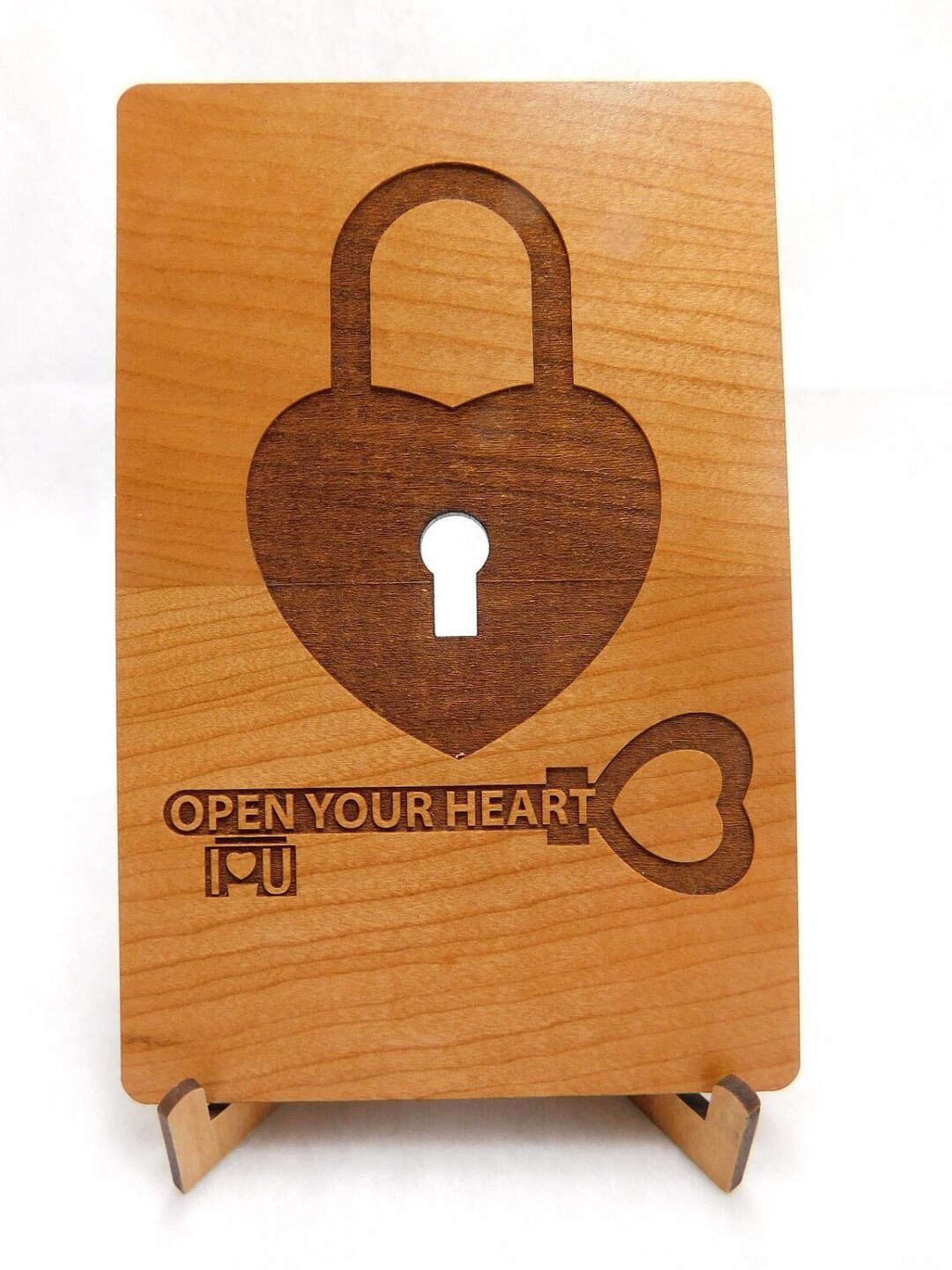 Laser Engraved Key to My Heart Greeting Card, Customization Options ...