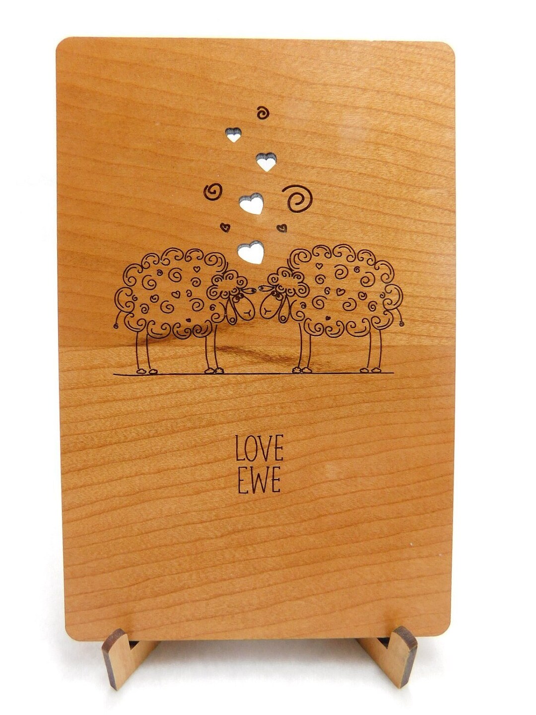 Laser Engraved Love Ewe Greeting Card, Customization Options ...