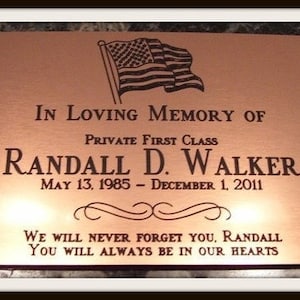 Memorial Engraved Headstone Marker Plate Color Options: Brass Silver ...