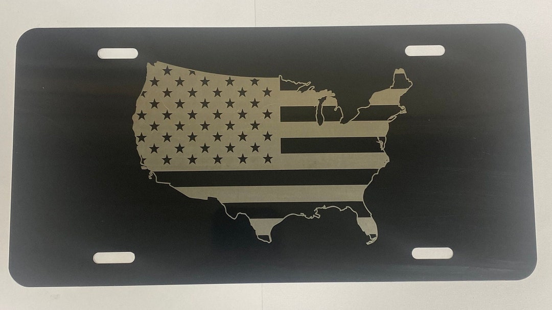 Usa Flag License Plate - Etsy