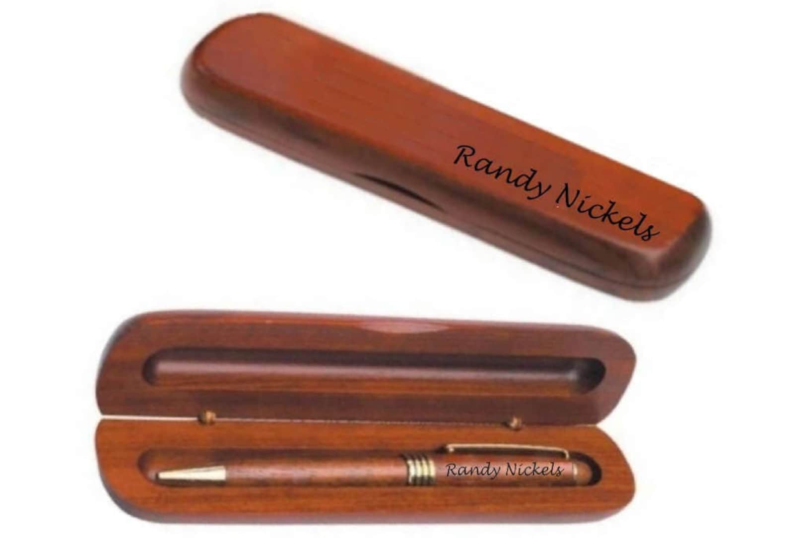 Laser Engraved Rosewood Pen and Box Set - Pick From 50 Fonts or ...