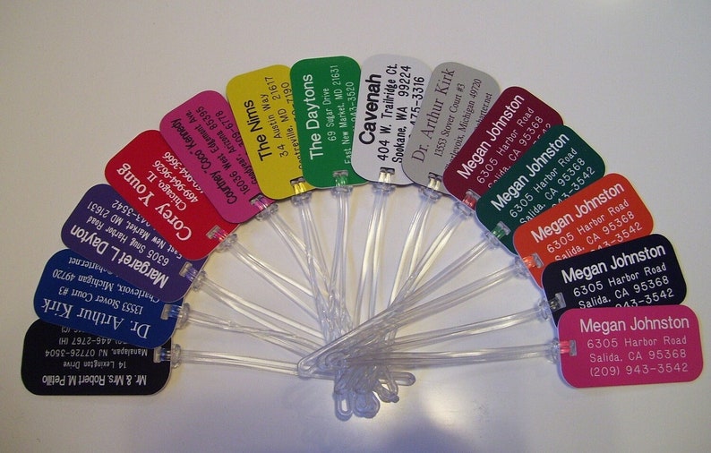 Personalized Laser Engraved Luggage Tag: Custom ID Tag, 24 Colors - Etsy