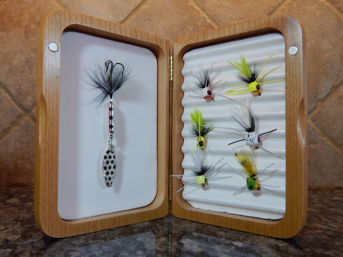 Custom Engraved Wood Fly Fishing Lure Box: Fisherman Gift - Etsy
