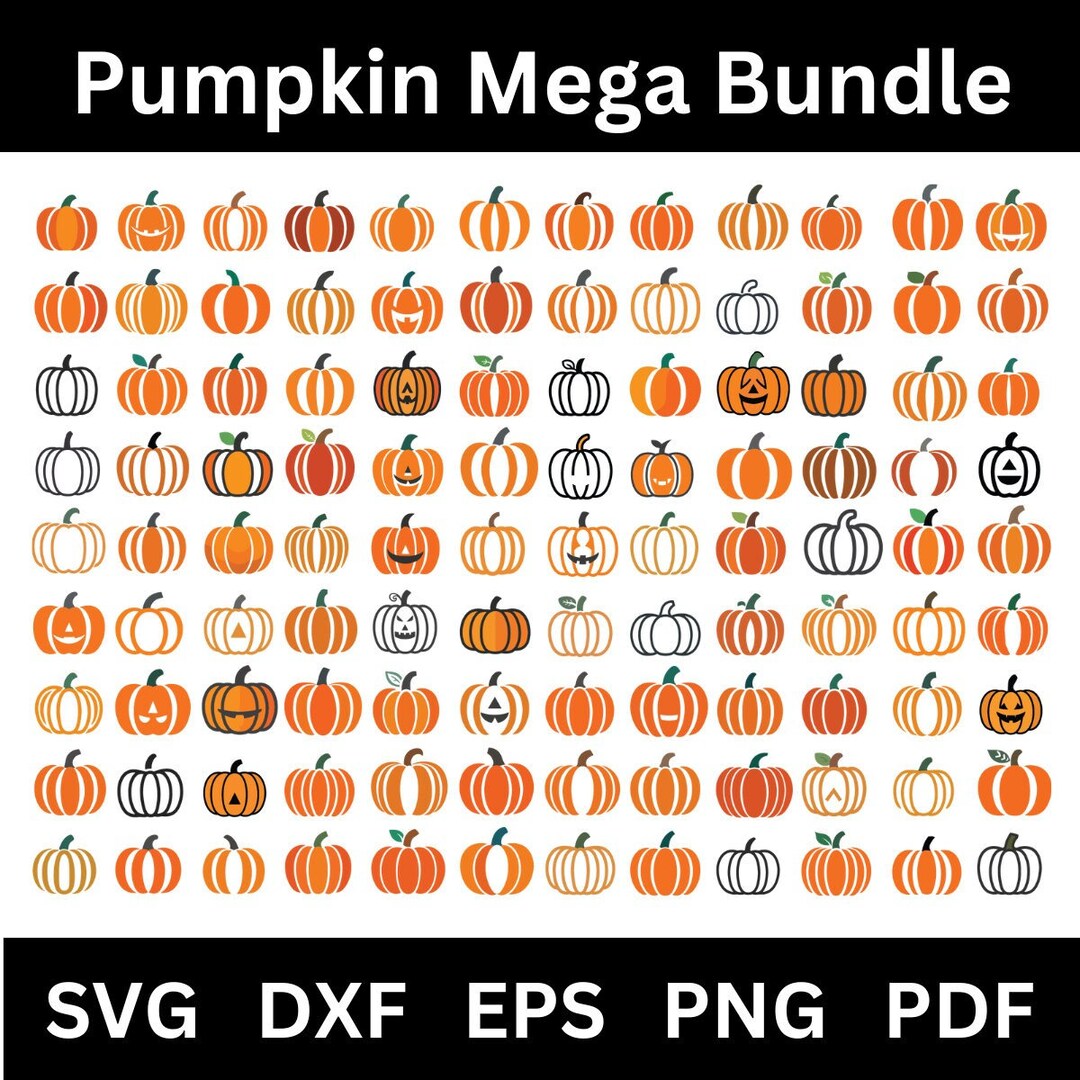 Pumpkin Mega Bundle, Pumpkin SVG, Pumpkin Cut File, Halloween Svg ...