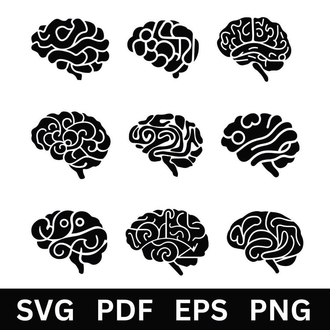Brain SVG, Brain Svg Bundle, Brain Svg Clip Art, Brain SVG Design ...