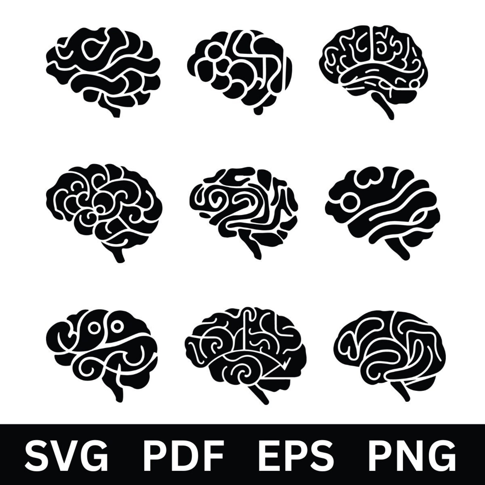 Brain SVG, Brain Svg Bundle, Brain Svg Clip Art, Brain SVG Design ...