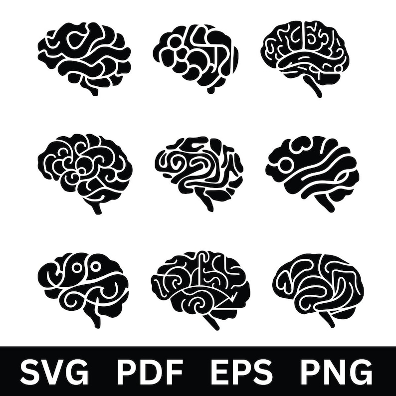 Brain SVG, Brain Svg Bundle, Brain Svg Clip Art, Brain SVG Design ...