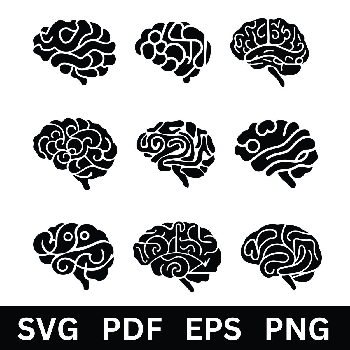 Brain SVG, Brain Svg Bundle, Brain Svg Clip Art, Brain SVG Design ...