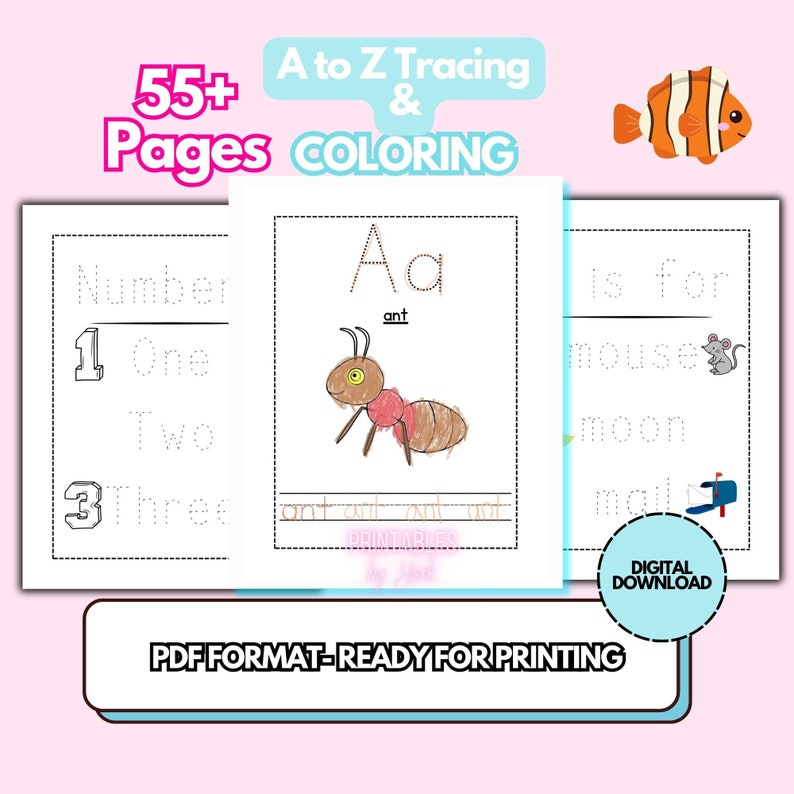 Coloring Book A to Z Fun ABC Activity Interactive Alphabet & Coloring ...
