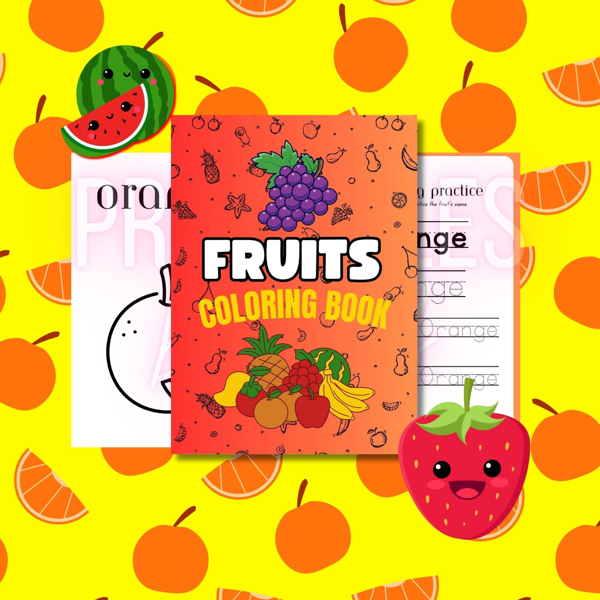 Fruit Coloring & Handwriting Practice Book - 26 Printable Pages for ...