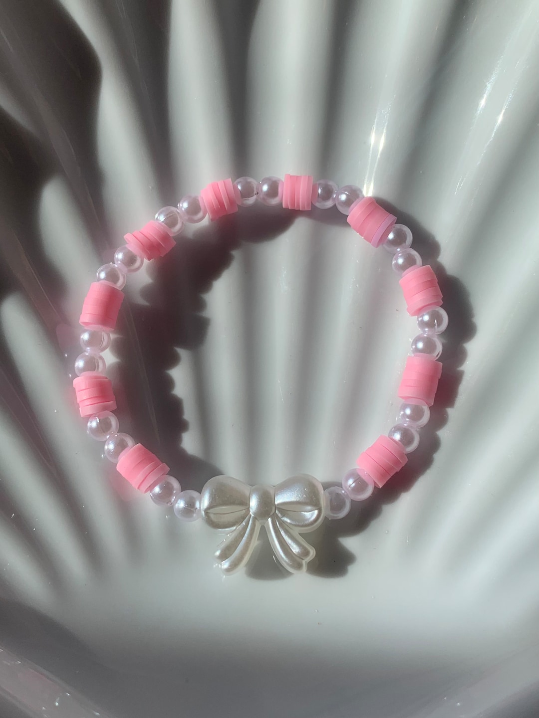 Pink Bow Bracelet - Etsy