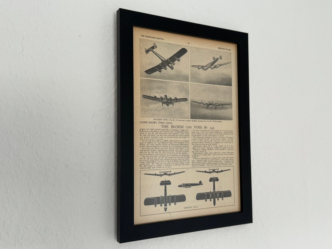 Original 1942 Bv 142 Article-chart - A4 Size - Etsy