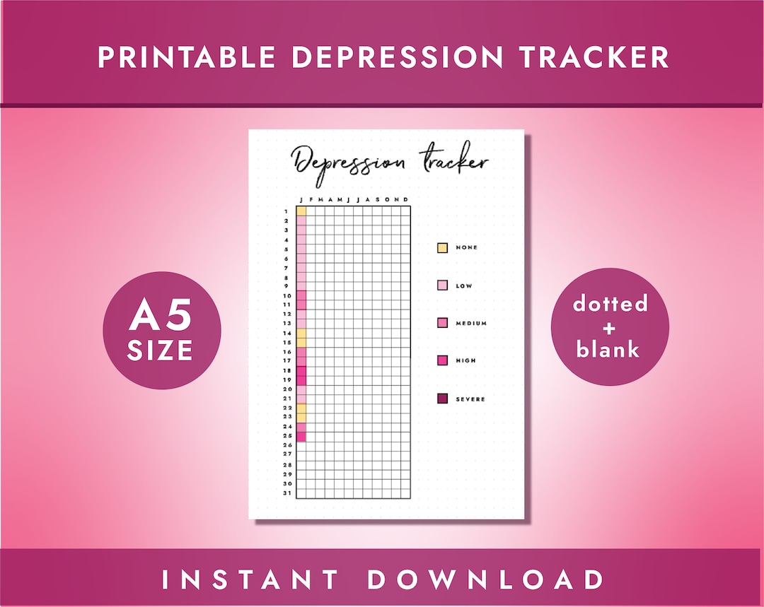 Depression Tracker Printable A5 Planner Bullet Journal Planner Insert ...