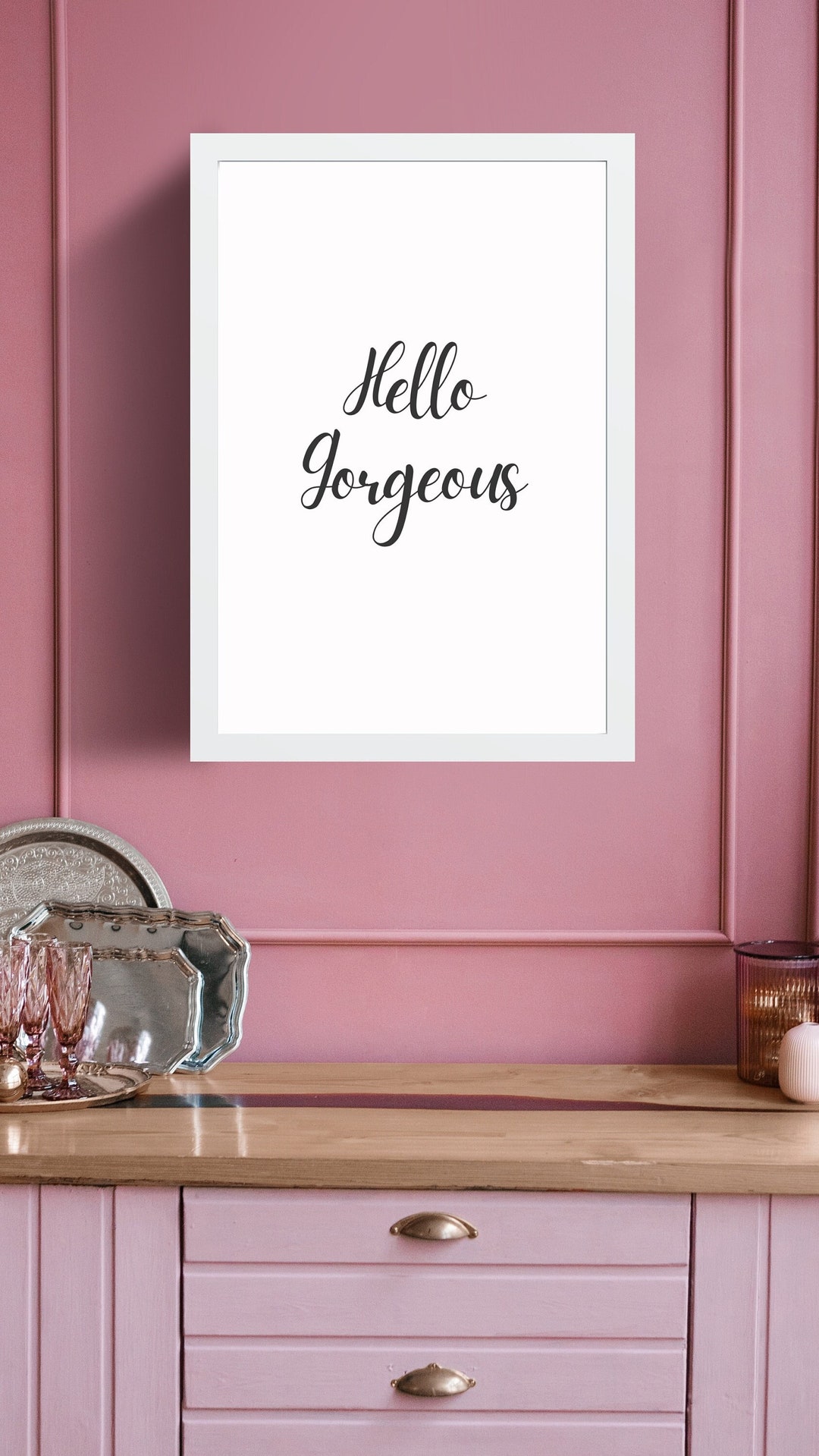 Hello Gorgeous Sign, Digital Print, Wall Art, Printable Wall Art ...