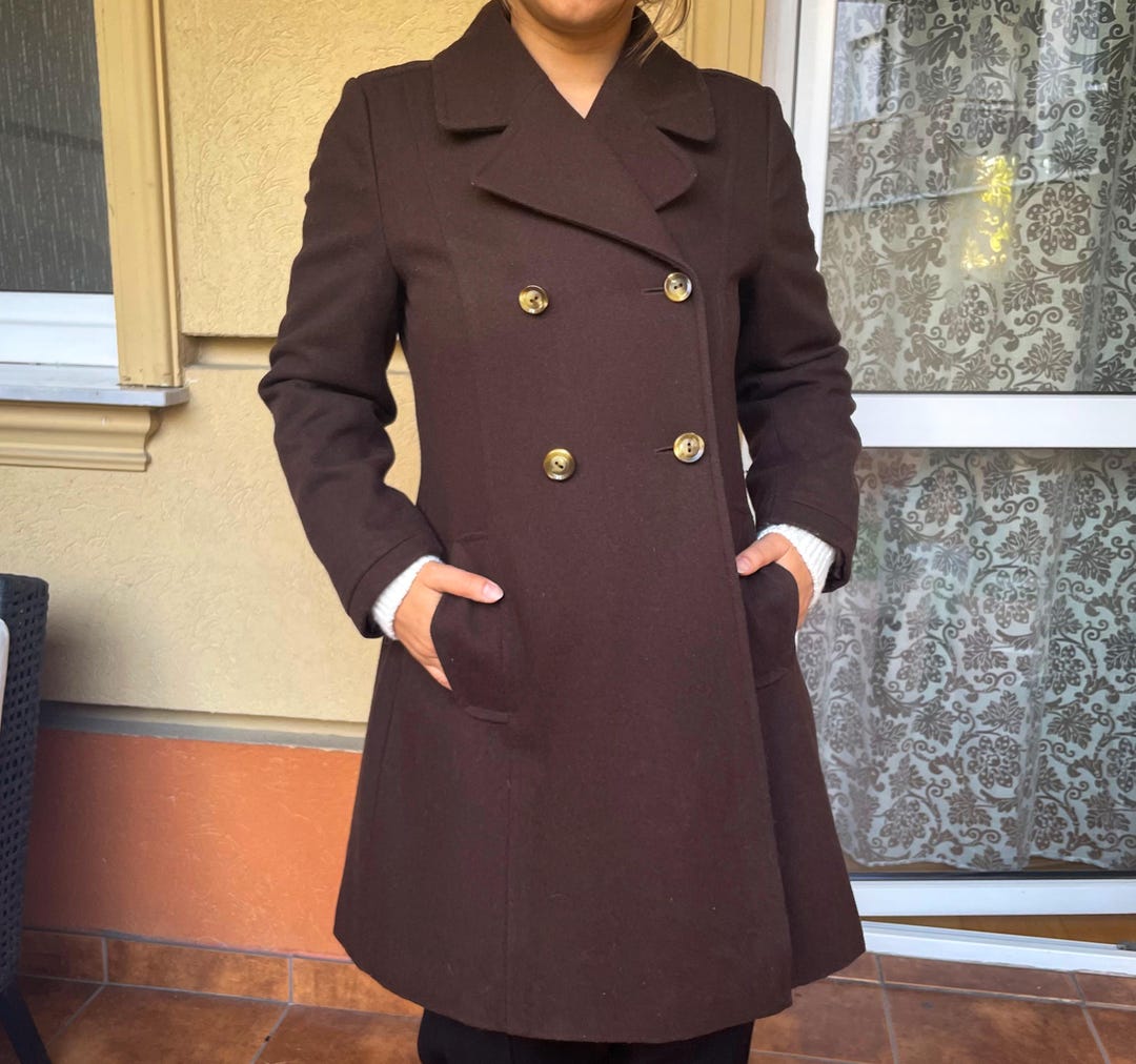 90s Laura Ashley Coat Wide Lapel Double Breasted Coat Fall and Winter ...