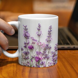 Wildflower Mug Floral Lavender Coffee Mug Purple and Pink Wildflowers ...