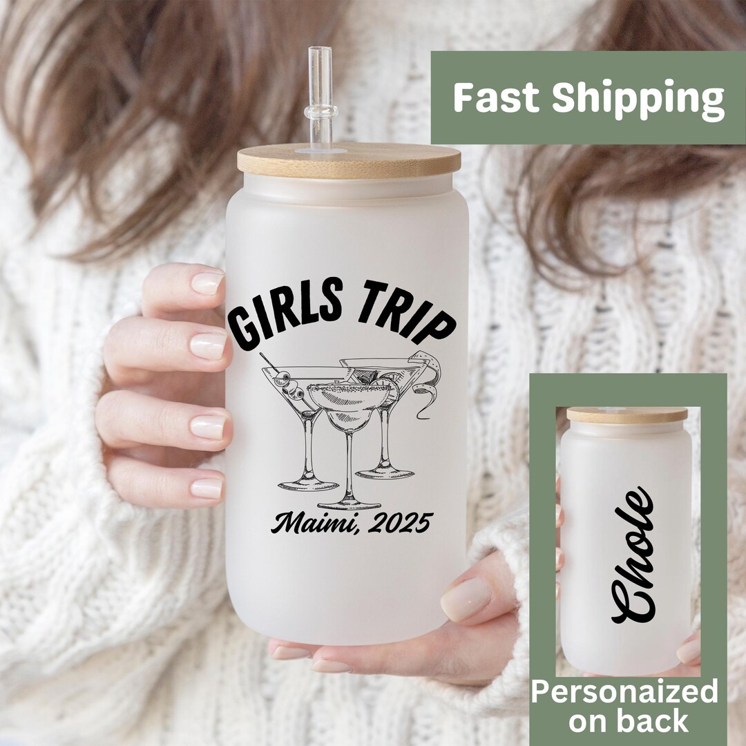 Personalized Girls Trip Iced Coffee Cup Grils Trip Gifts Custom Girls ...