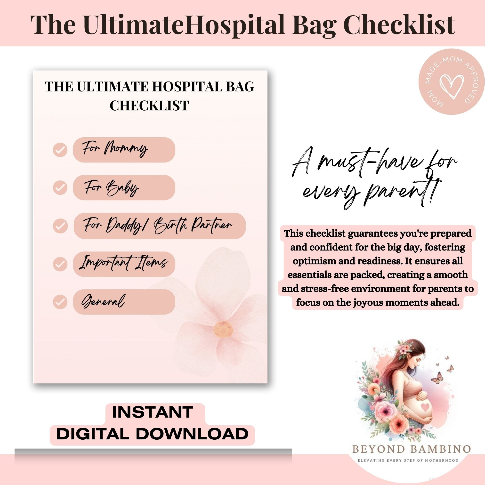 Detailed Hospital Bag Checklist|must- Have| Maternity| Pregnancy ...