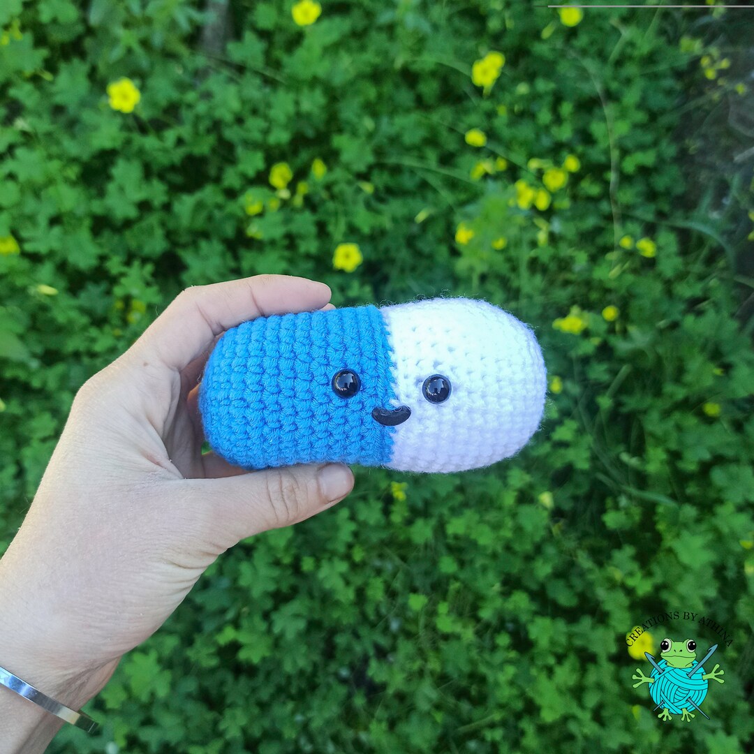 Pill Capsule Crochet Plushie - Etsy