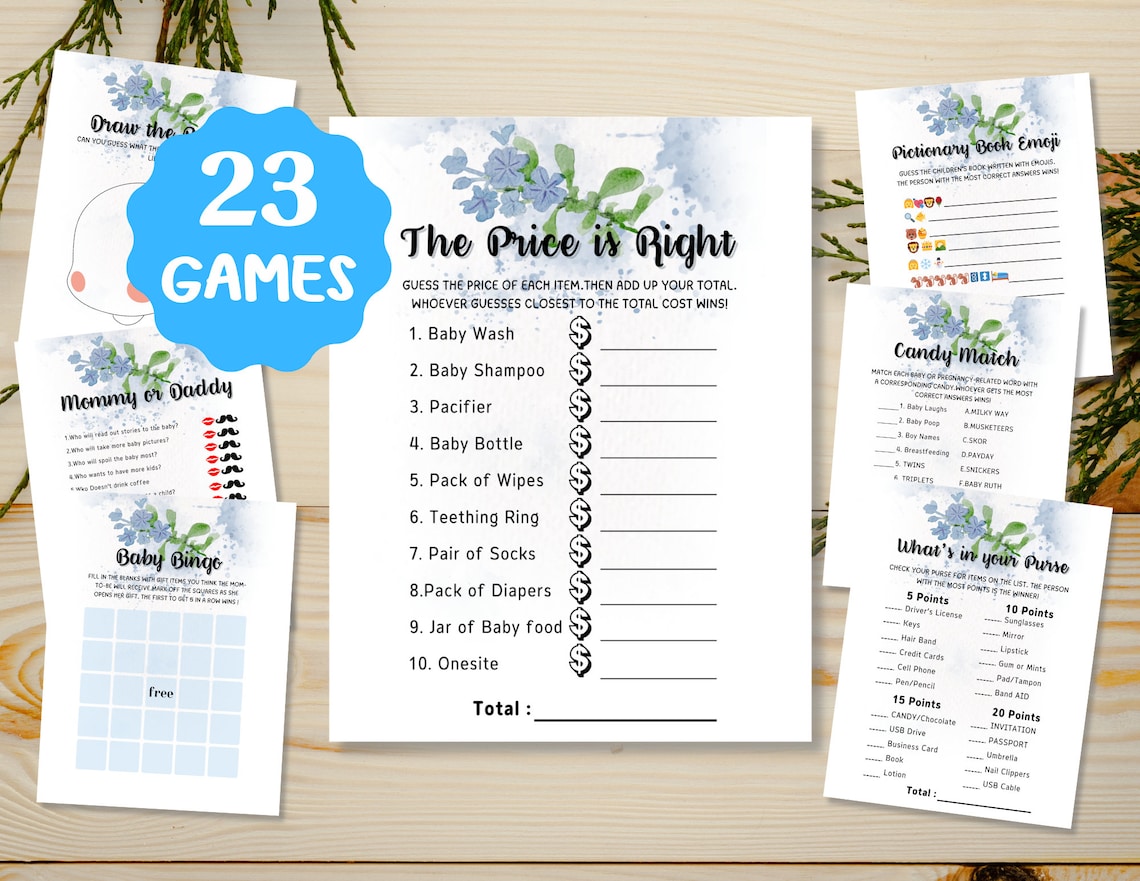 Balloon Flower Baby Shower Game, Baby Shower Game Bundle, 23 Baby ...