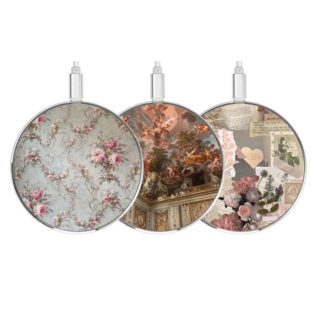 Rococo Retro Aesthetic Mobile Charger 15W Wireless Charging Gift Pad Qi ...