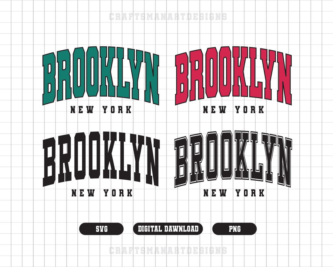 Brooklyn New York Svg, Digital Download, America Svg, College Font Svg ...