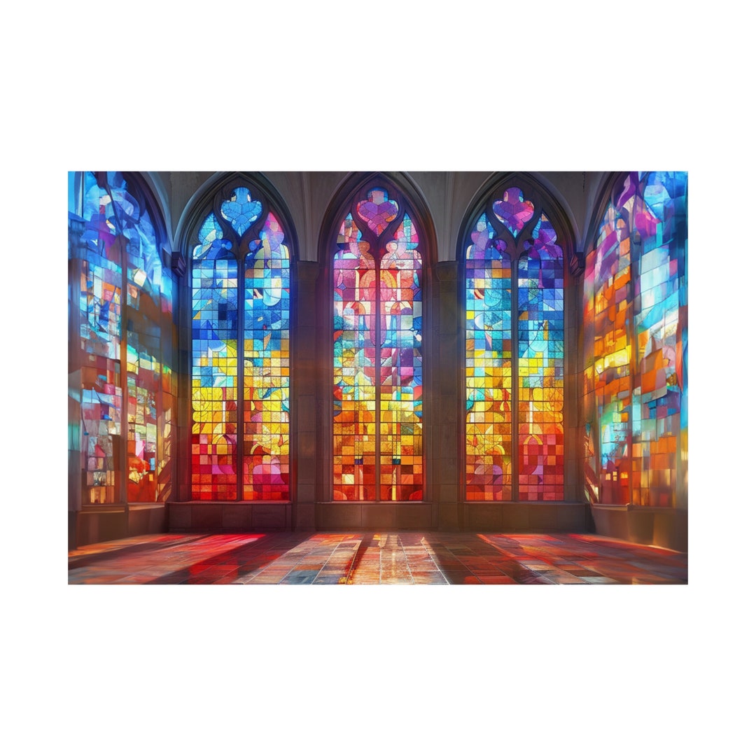 Luminous Panes A Set of Stained Glass Windows in A Church Matte ...
