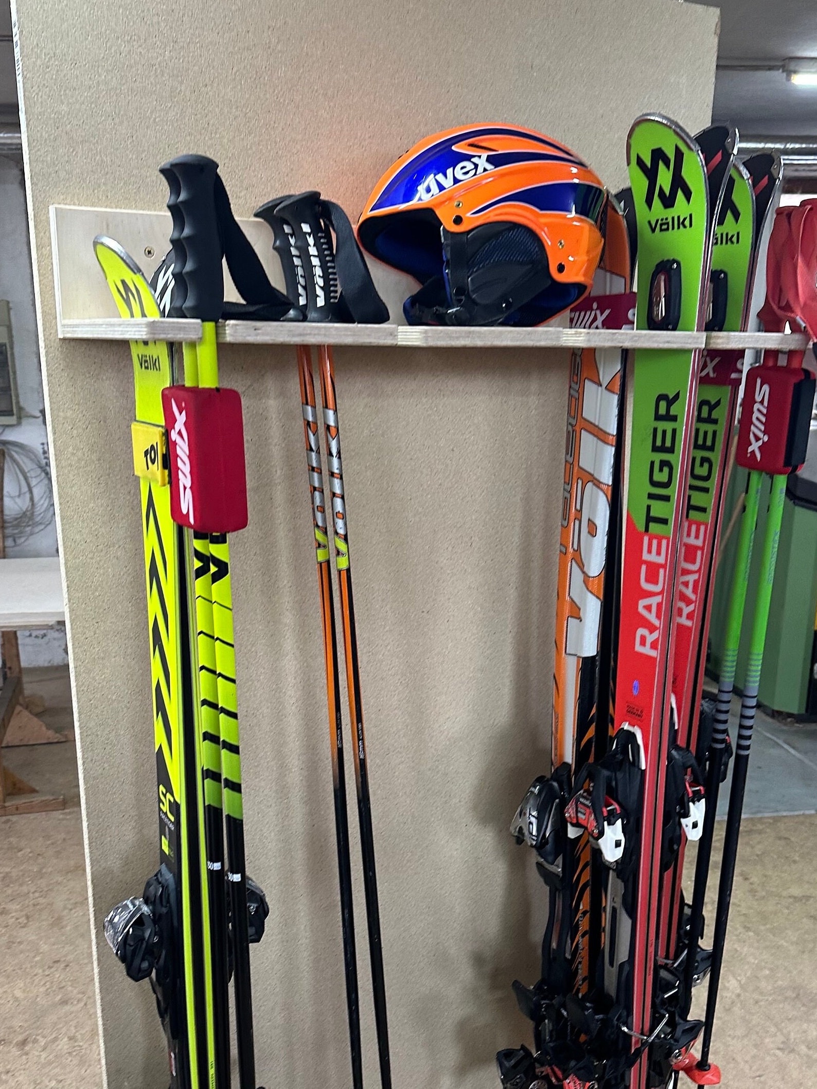 Wooden Ski Wall Mount Handmade | Ski Rack Birch Wood Wall Storage | Ski ...