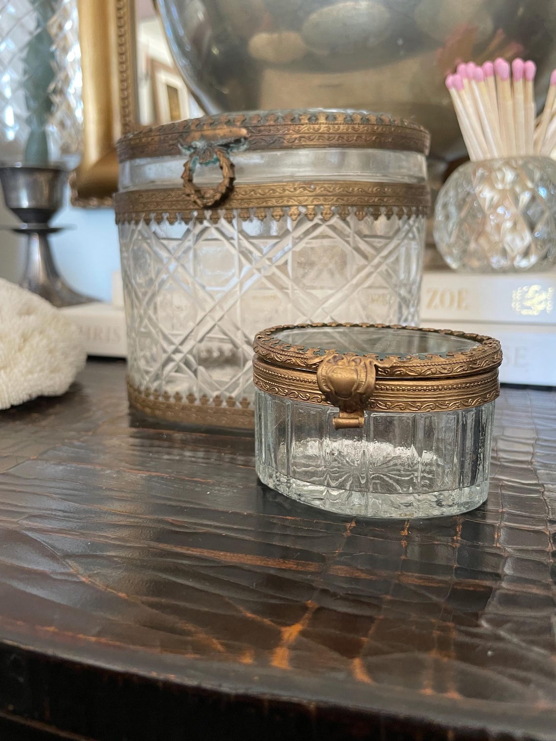 Decorative Pair of casket Boxes - Etsy