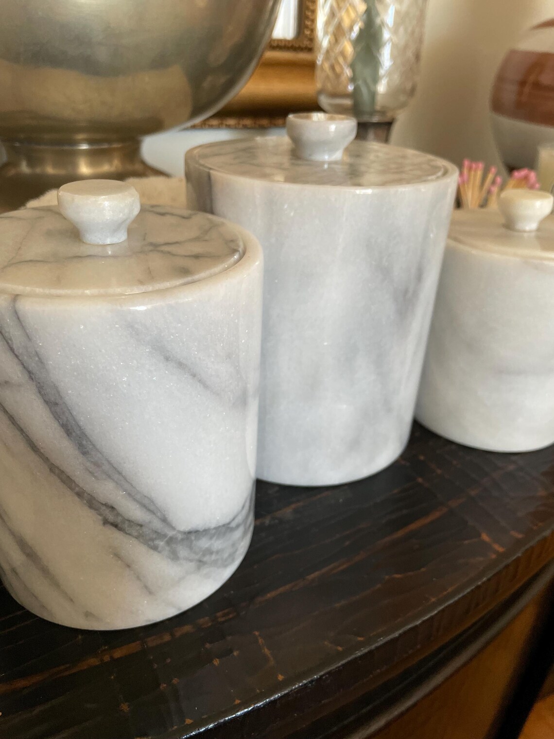 Marble Canister Set of Four - Etsy