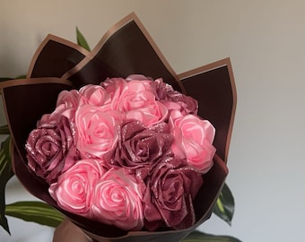 Light up Bouquet, Purple Lavender Eternal Rose Bouquet, Ever Lasting Roses, 35 Rose Bouquet ...