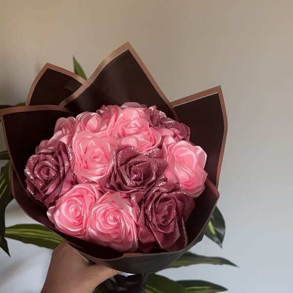 Ribbon Rose Bouquet - Etsy