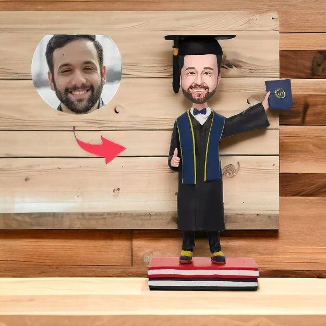 CUSTOM BOBBLEHEAD GRADUATION Graduation Gift for Son, Custom Bobblehead ...