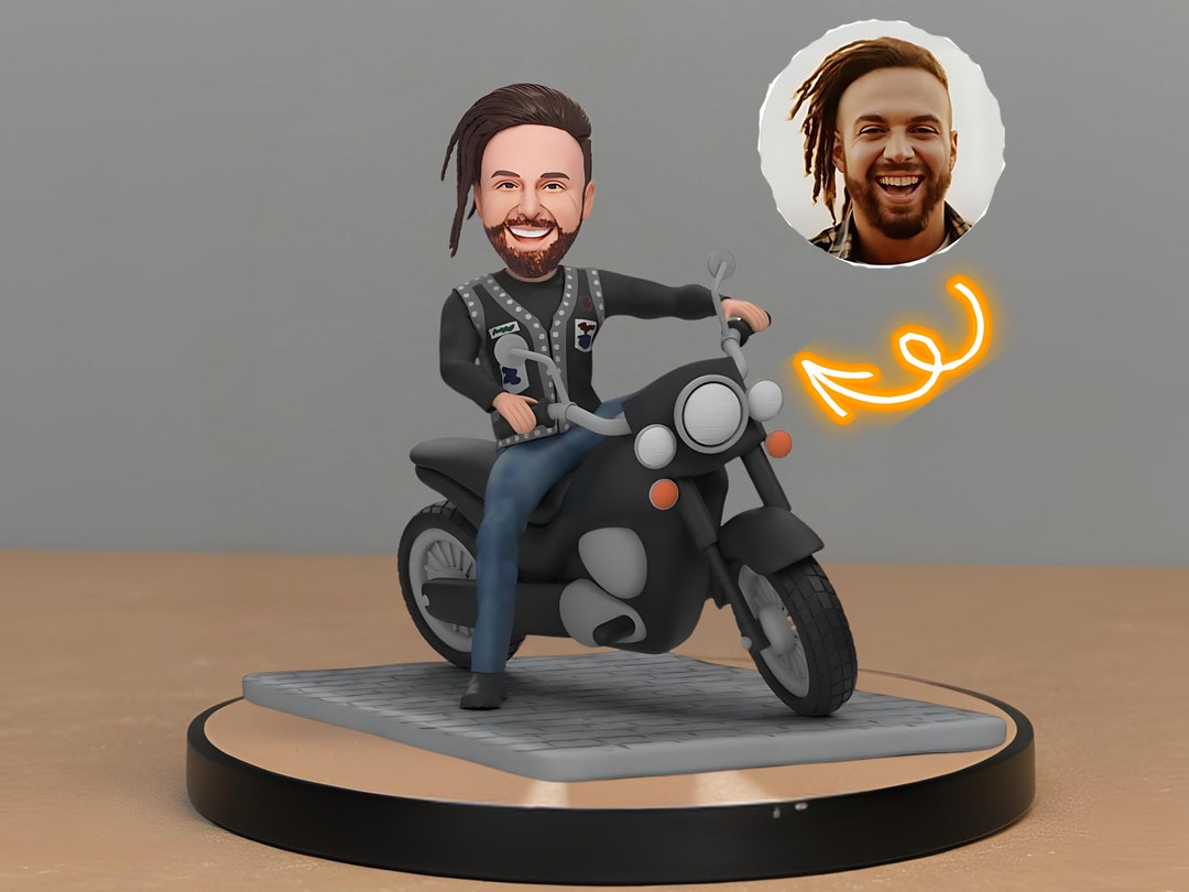 CUSTOM MOTORCYCLE DAD Bobblehead, Personalized Biker Dad Gift, Unique ...