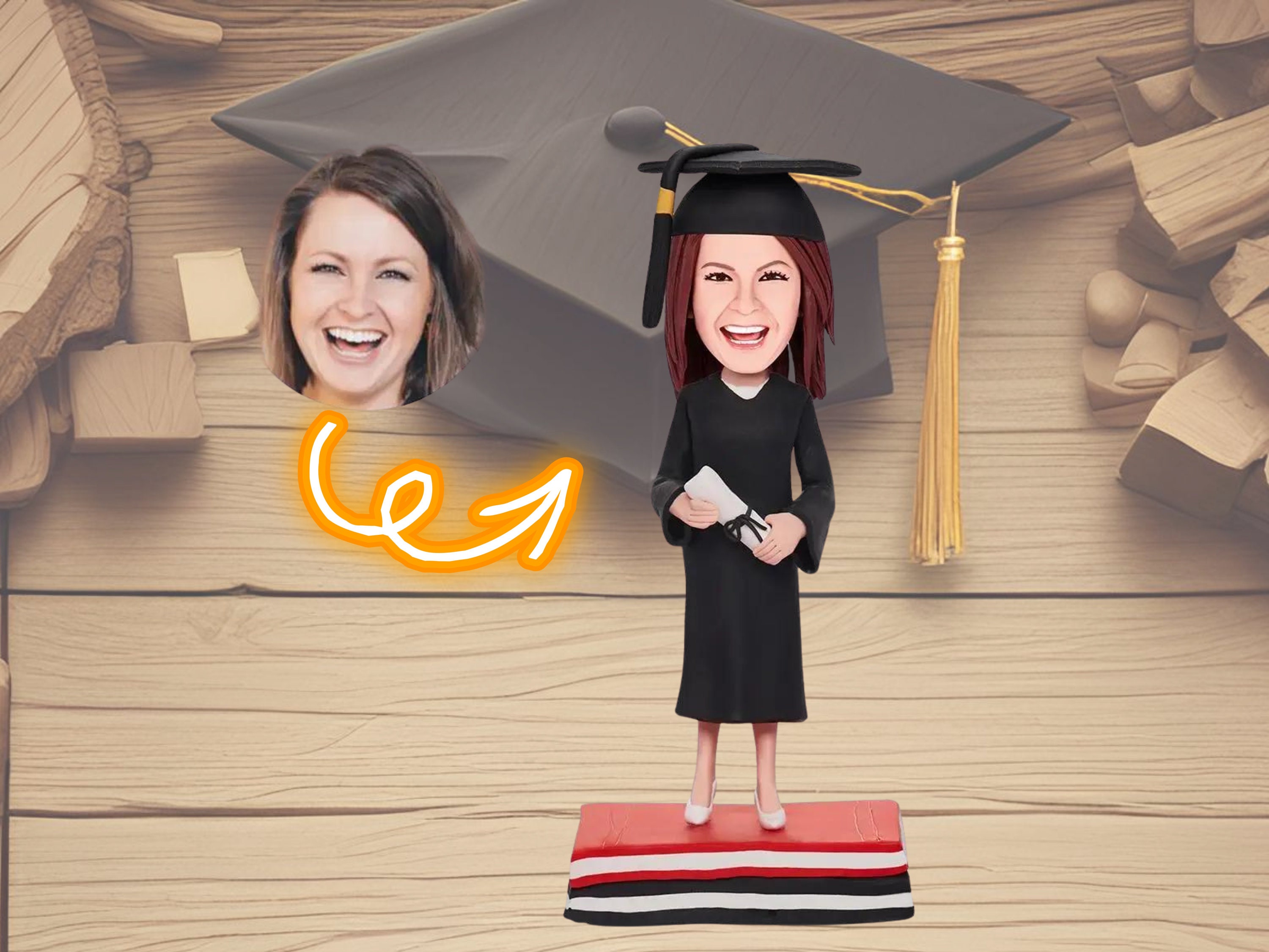 CUSTOM BOBBLEHEAD GRADUATION Custom Bobblehead, Graduation Gift for ...