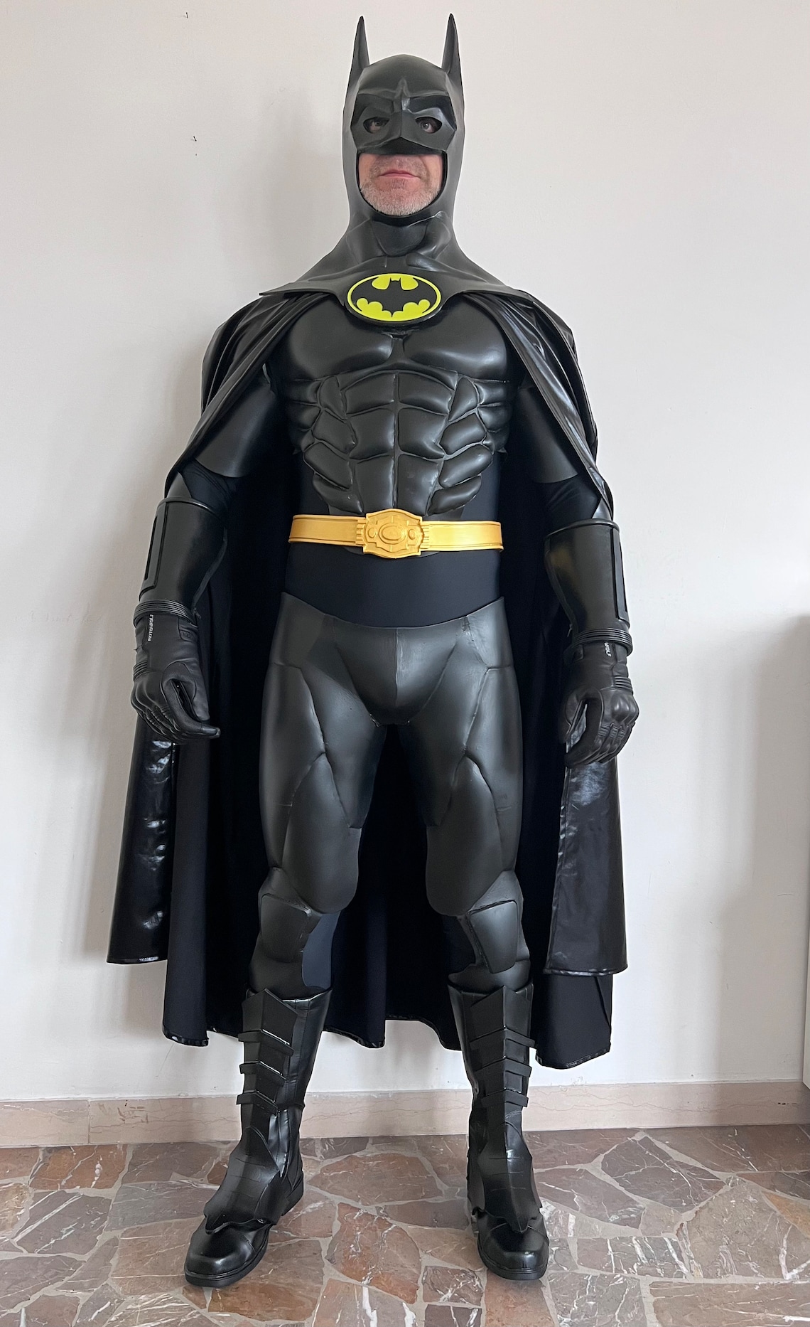 Batman Full Costume 1989 Bat Suit Halloween Cosplay Burton Keaton ...