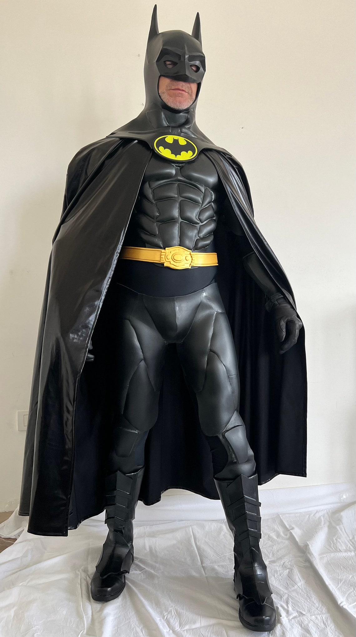 Batman Full Costume 1989 Bat Suit Halloween Cosplay Burton Keaton ...