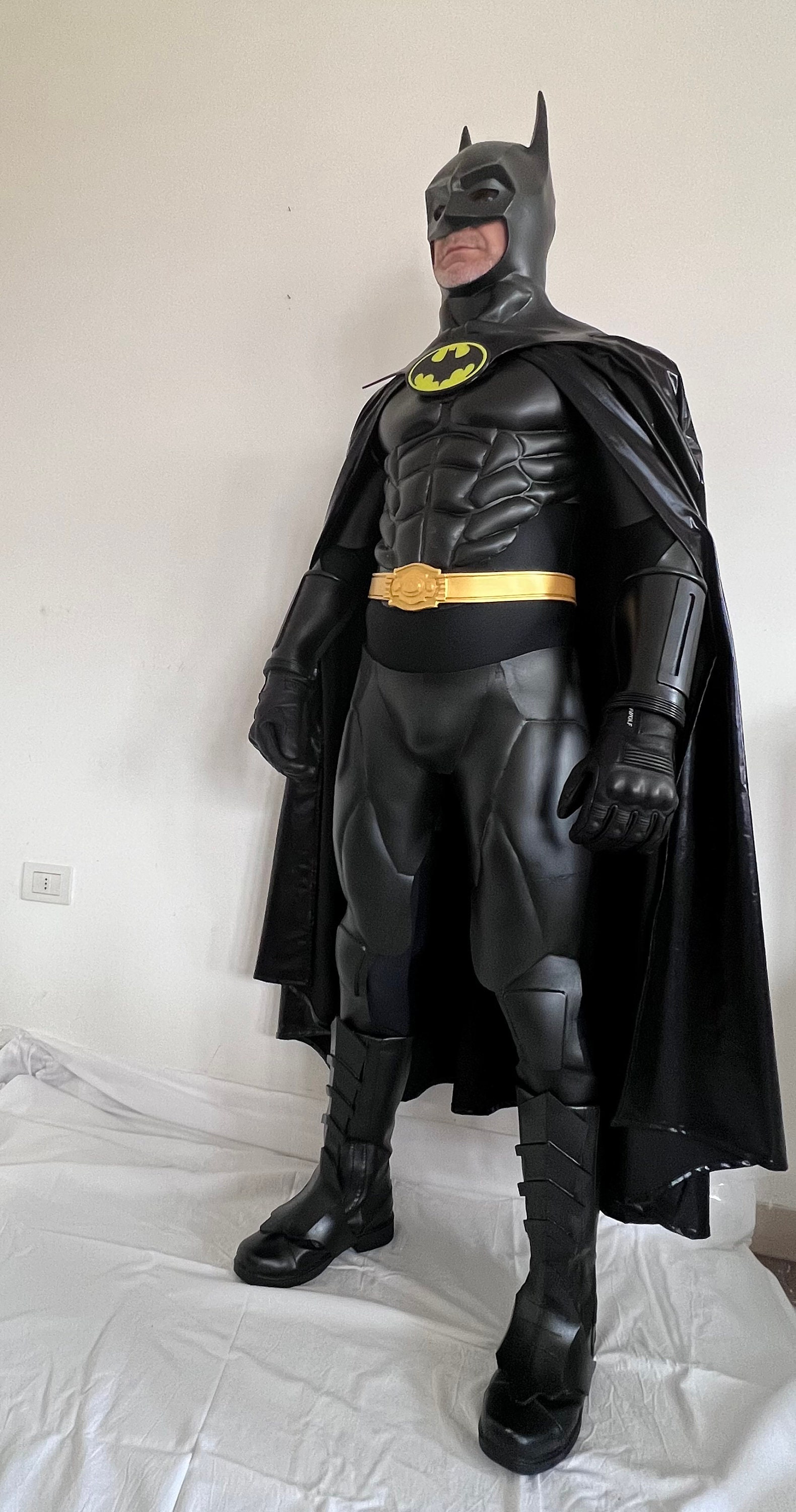 Batman Full Costume 1989 Bat Suit Halloween Cosplay Burton Keaton ...