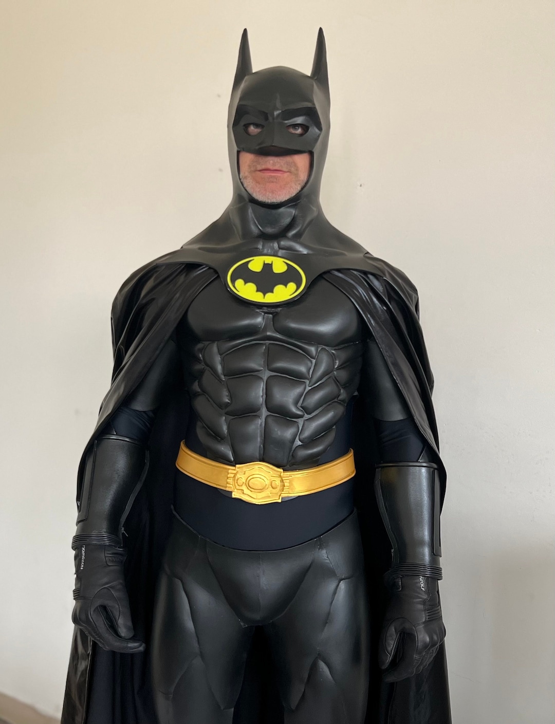 Batman Full Costume 1989 Bat Suit Halloween Cosplay Burton Keaton ...