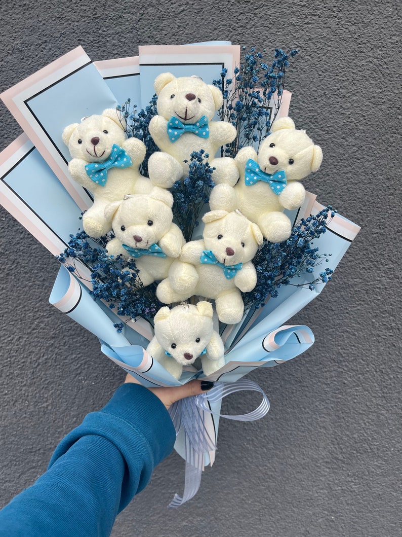 Teddy Bear Flowers, Plush Teddy Bear Flower Bouquet, Love Teddy Bear ...
