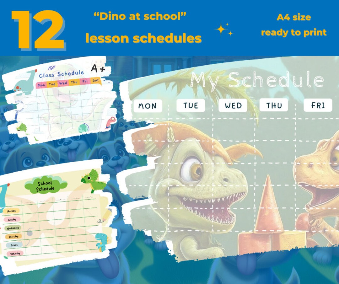 Set of 12 Dino Lesson Plan Templates for Elementary and Preschool Kids ...
