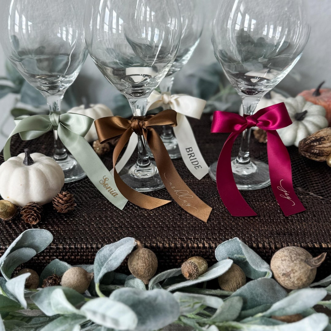 Luxury Personalized Ribbon Name Tags, Name Place Cards Weddings, Wine ...