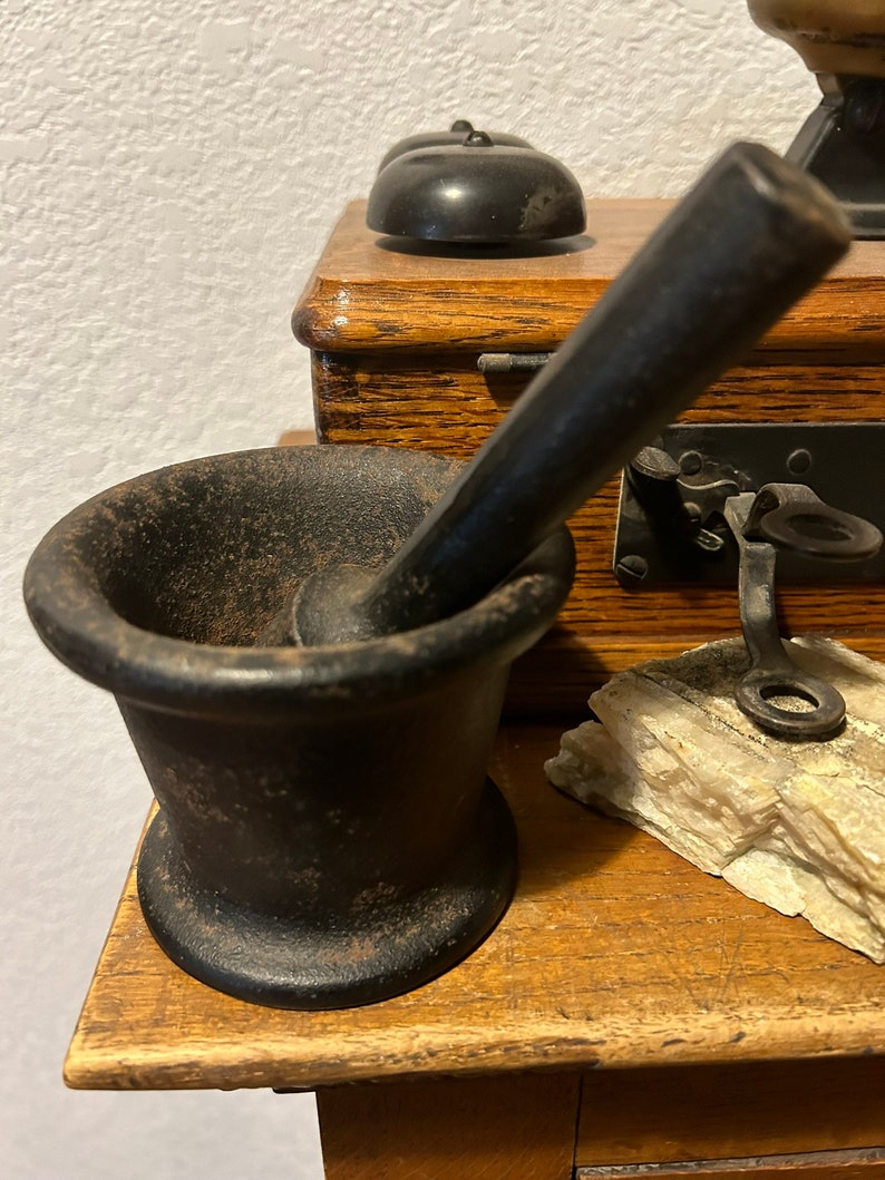 Antique Cast Iron Mortar and Pestle - Etsy