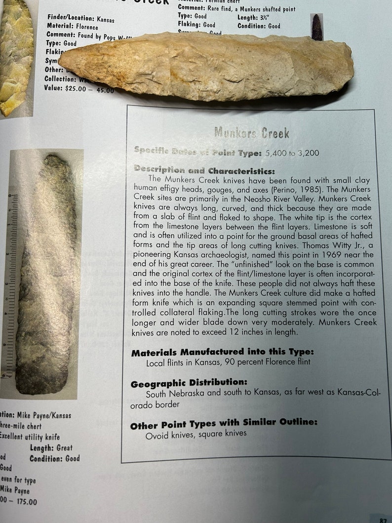 Authentic Native American Munkers Creek Knife Artifact / Father's Day ...