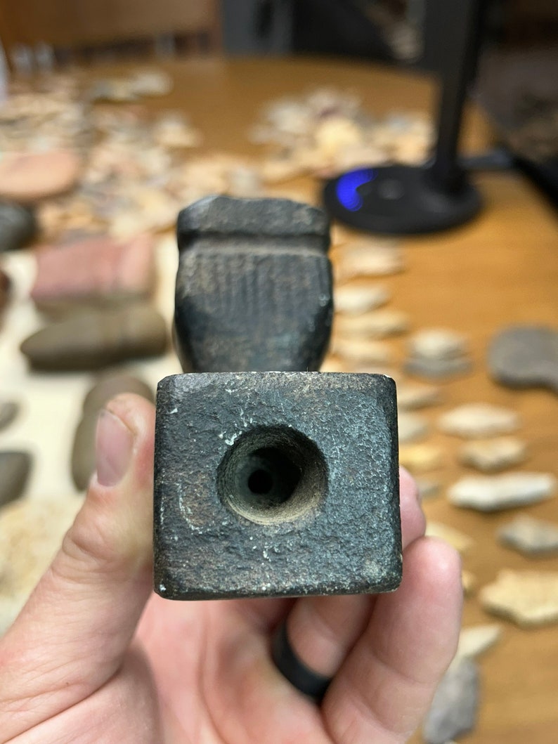 Authentic Native American Carved Stone Peace Pipe / Father's Day Gift ...